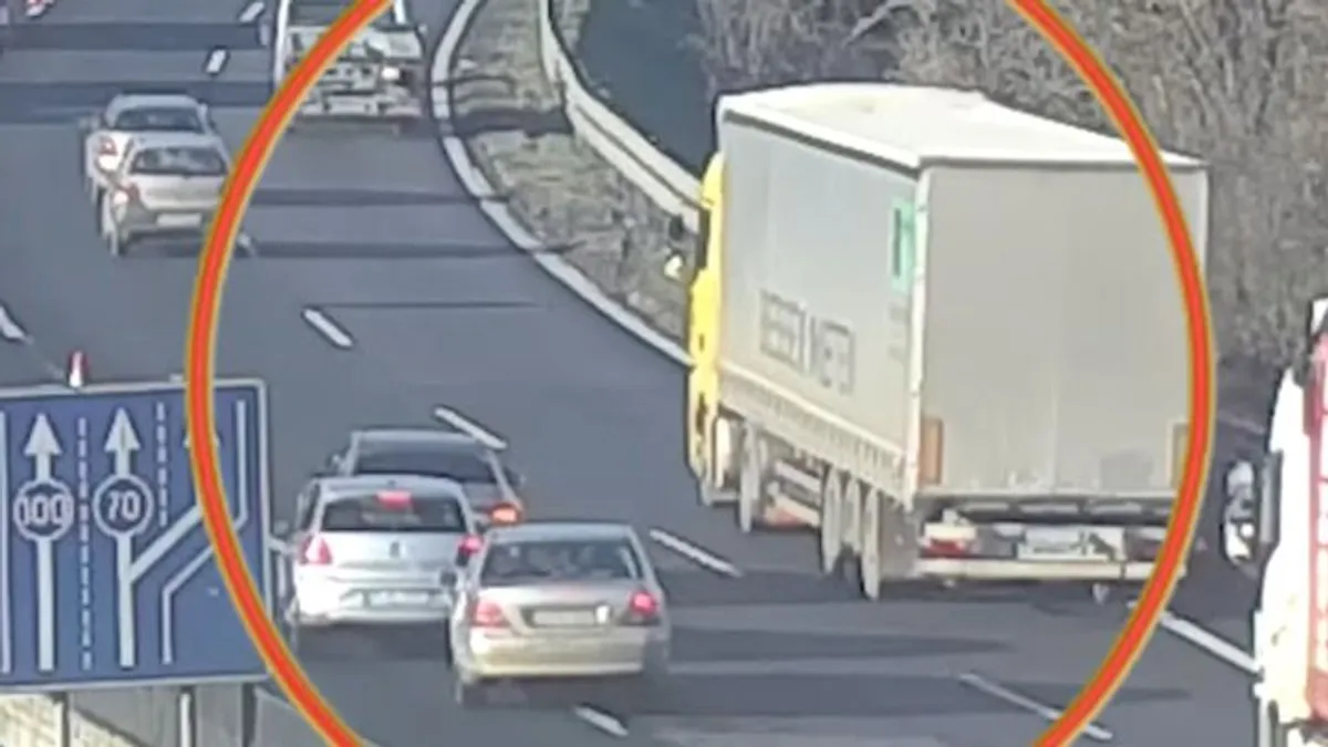 Azt hitte, pont befér a terelés előtt az M3-ason, aztán jött egy kamion ...