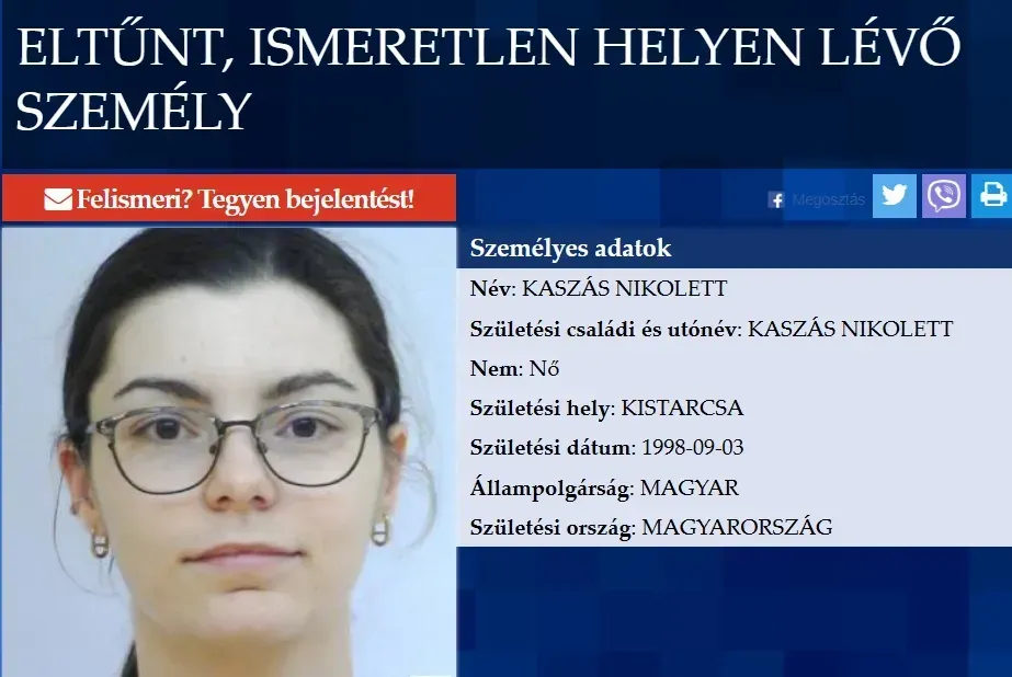 Kaszás Nikolettet keresi 300 ember a Pilisben - ORIGO