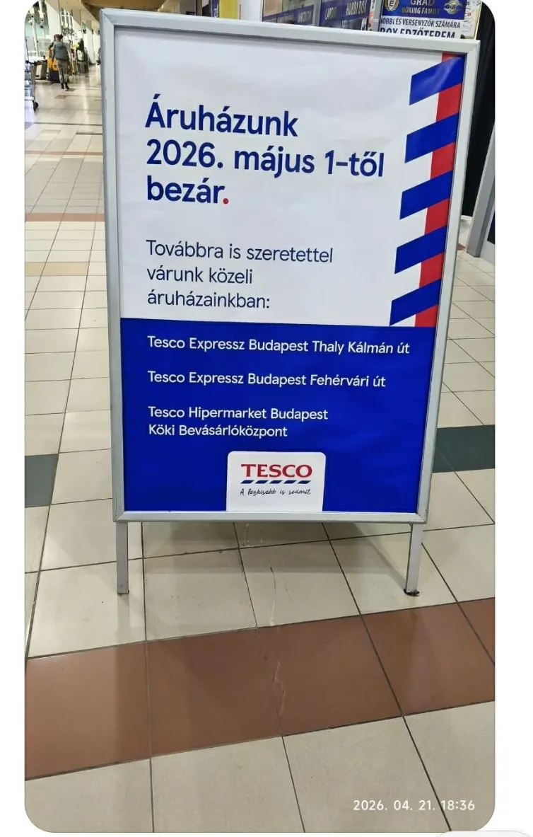 Tesco: bezár Magyarország egyik legnagyobb áruháza - ORIGO